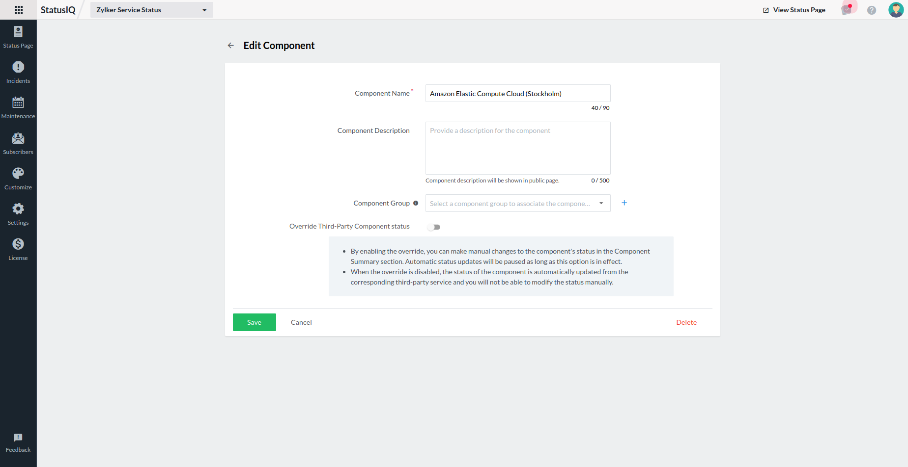 Third-party Components | StatusIQ User Guide